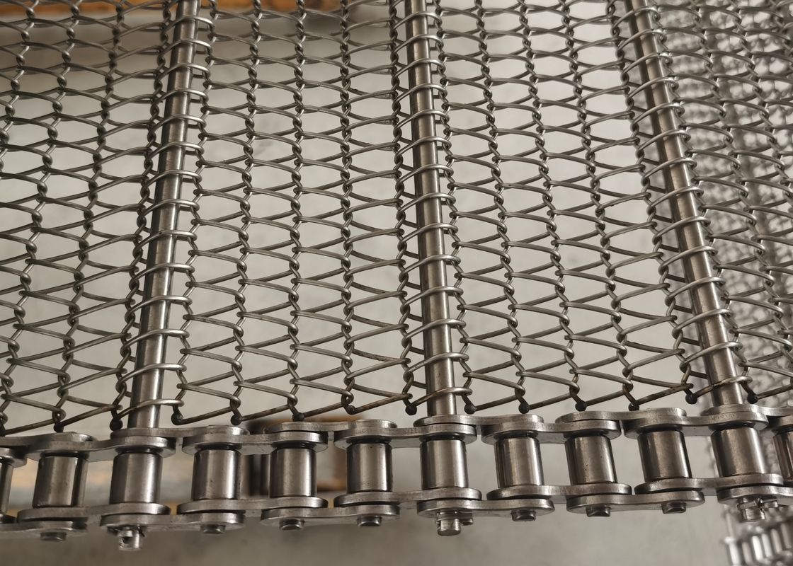 Food Grade 304 316 Chain Mesh Conveyor Belt For Industrial Production