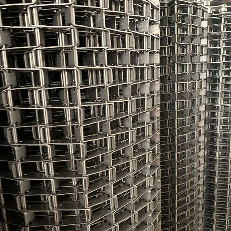 Compound Balanced Spiral Mesh Belt / Stainless Steel Conveyor Belt Rod ...