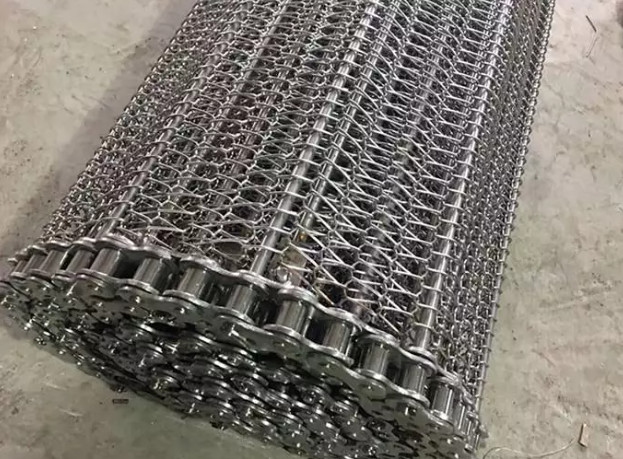 Industrial carbon steel Chain Mesh Conveyor Belt Corrosion Resistant
