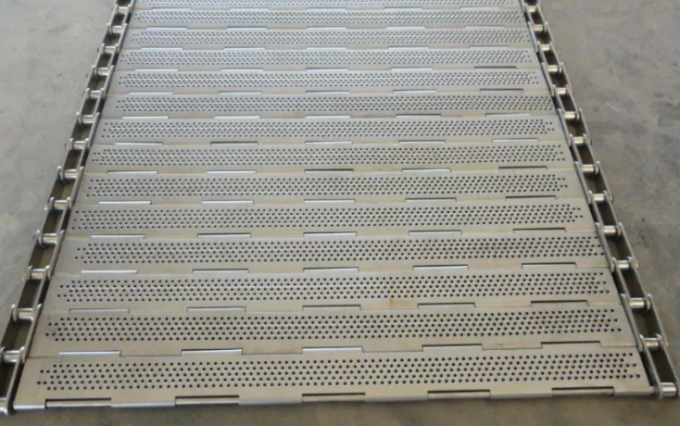 Steel Hinge Transport Plate Conveyor Belt Durable Resistant To Heat And ...